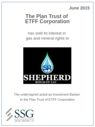 etff-corporation – SSG Capital Advisors, LLC